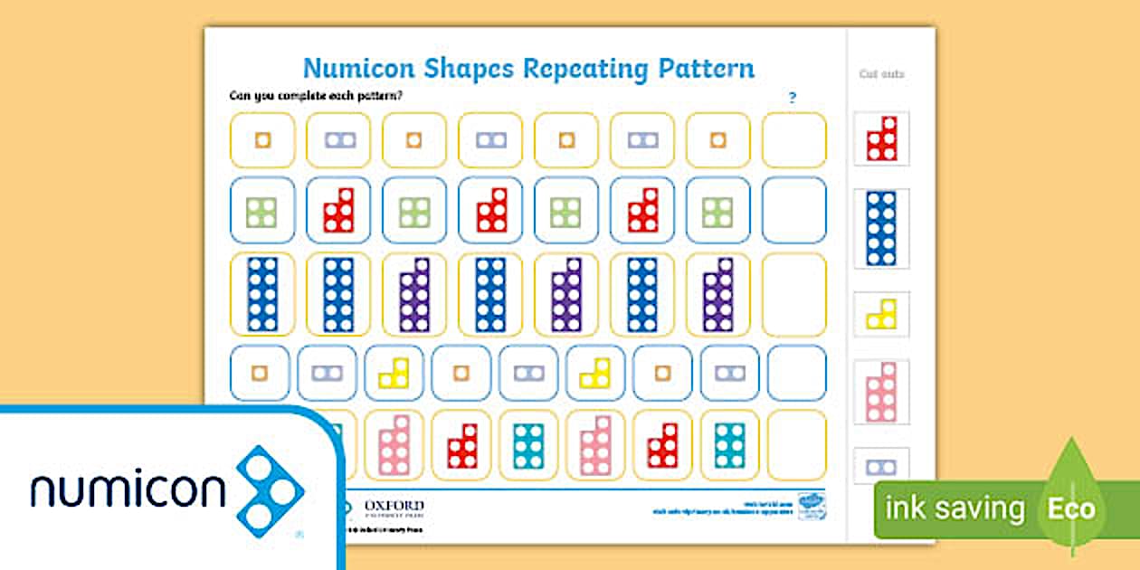 👉 Numicon Shapes Repeating Pattern Activity - Twinkl